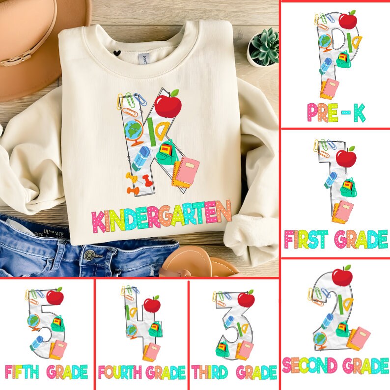 Retro Back to School Bundle, Kindergarten, First Day of School, School ...