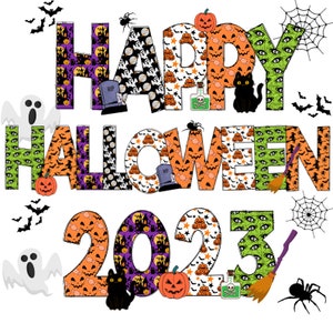 Halloween Doodle Letters BUNDLE With Clip Art PNG Files, Make Your Own ...