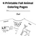 4 Fall Animal Coloring Printable Pages - Etsy