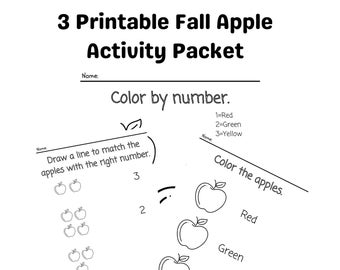 Printable Apple Coloring Page - Fall Printable - Color Sheet - Toddler ...