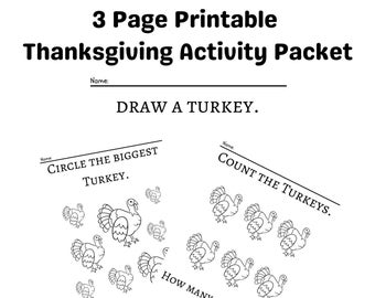 ROLL THE TURKEY printable Thanksgiving Game (Download Now) - Etsy