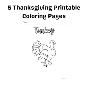 Thanksgiving Printable Coloring Pages 5-count - Etsy