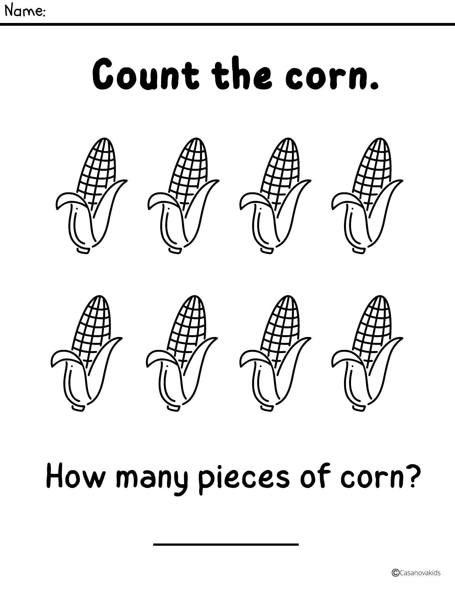 3 Printable Fall Corn Activity Pages - Etsy