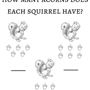 4 Printable Fall Acorn Activity Pages - Etsy