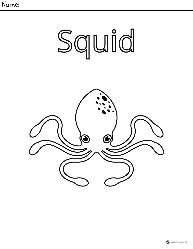 6 Printable Sea Creature Coloring Pages - Etsy