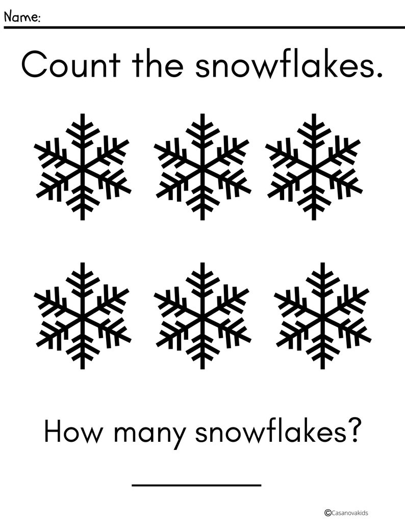 4 Page Printable Snowflake Activity Packet - Etsy