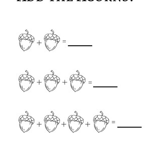 4 Printable Fall Acorn Activity Pages - Etsy