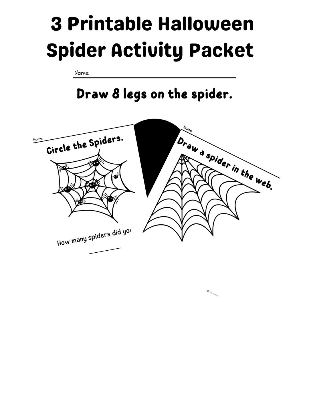 3 Printable Halloween Spider Activity Packet - Etsy
