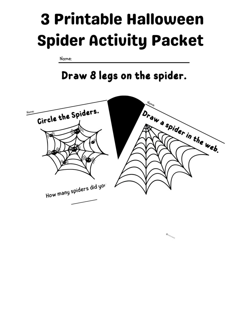 3 Printable Halloween Spider Activity Packet - Etsy