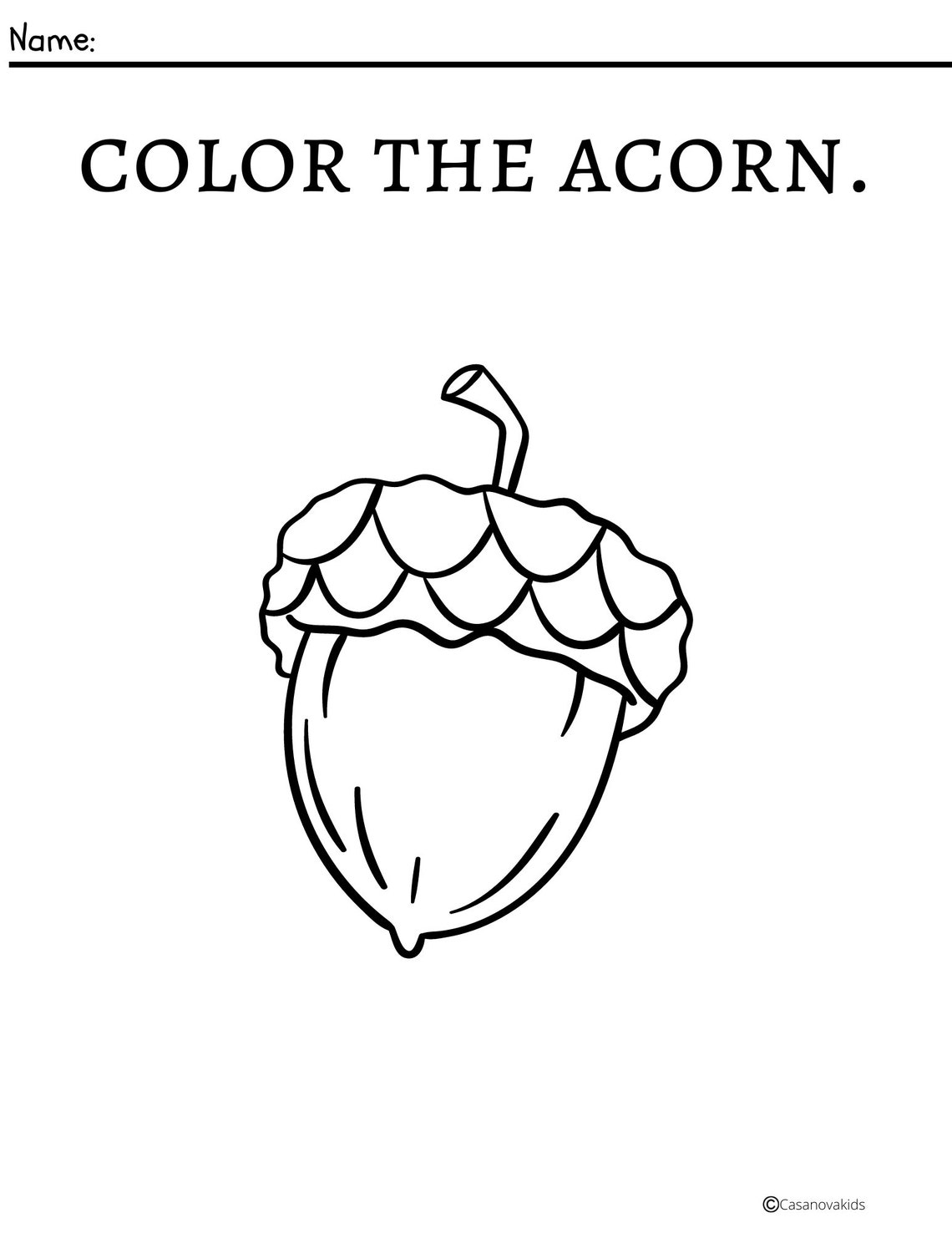4 Printable Fall Acorn Activity Pages - Etsy