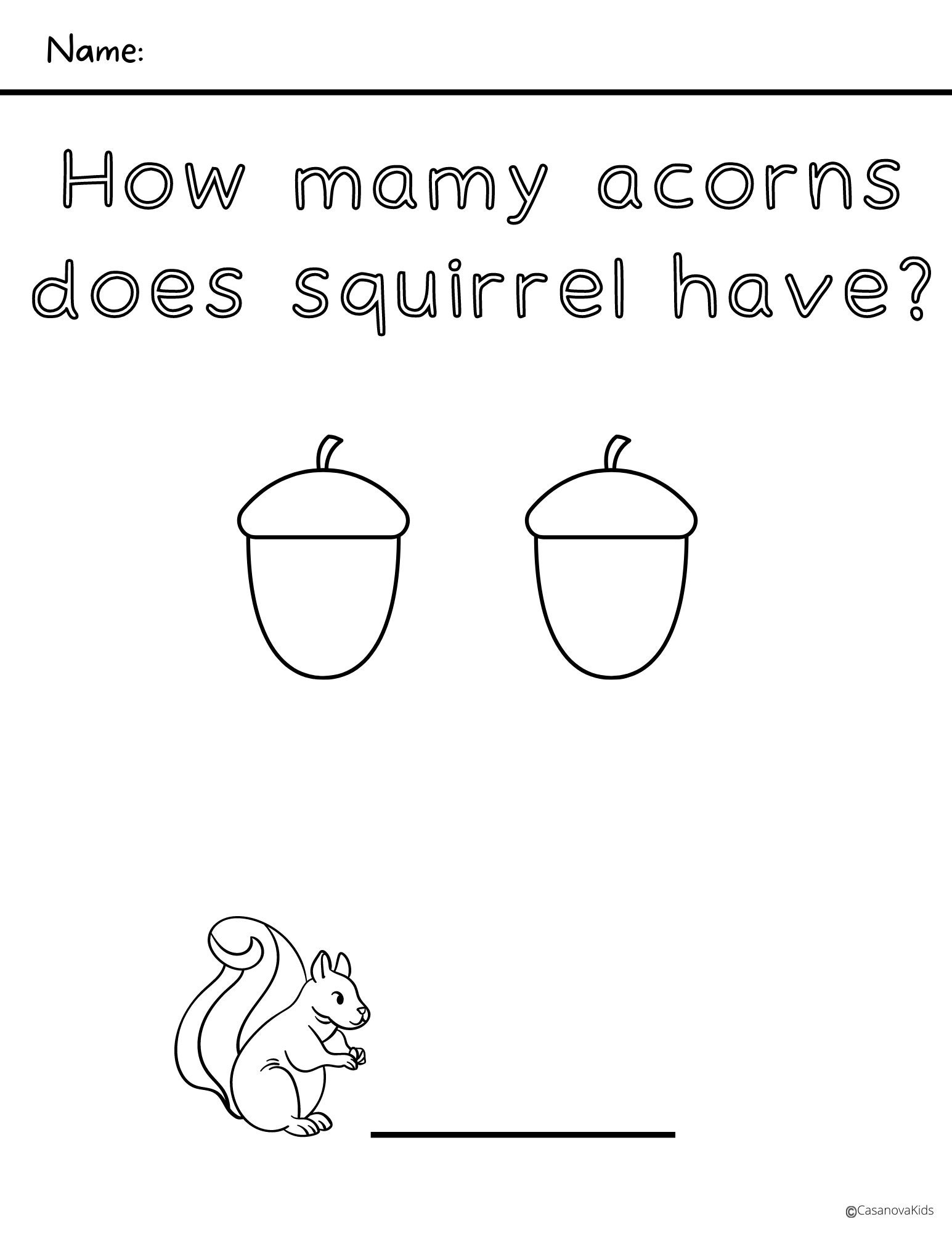 Fall Printable Counting & Coloring #'s 1-4 - Etsy