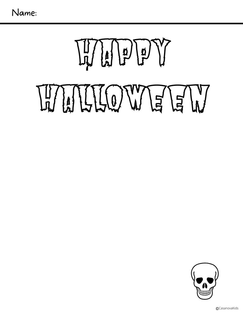 Printable Color & Draw Halloween Pages 4-count - Etsy