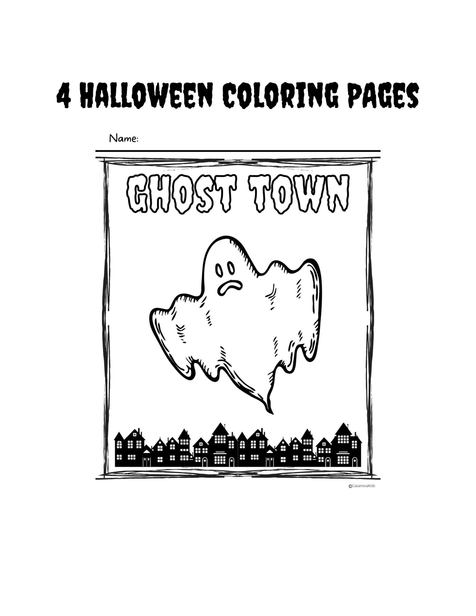 Printable Halloween Coloring Pages 8-count - Etsy
