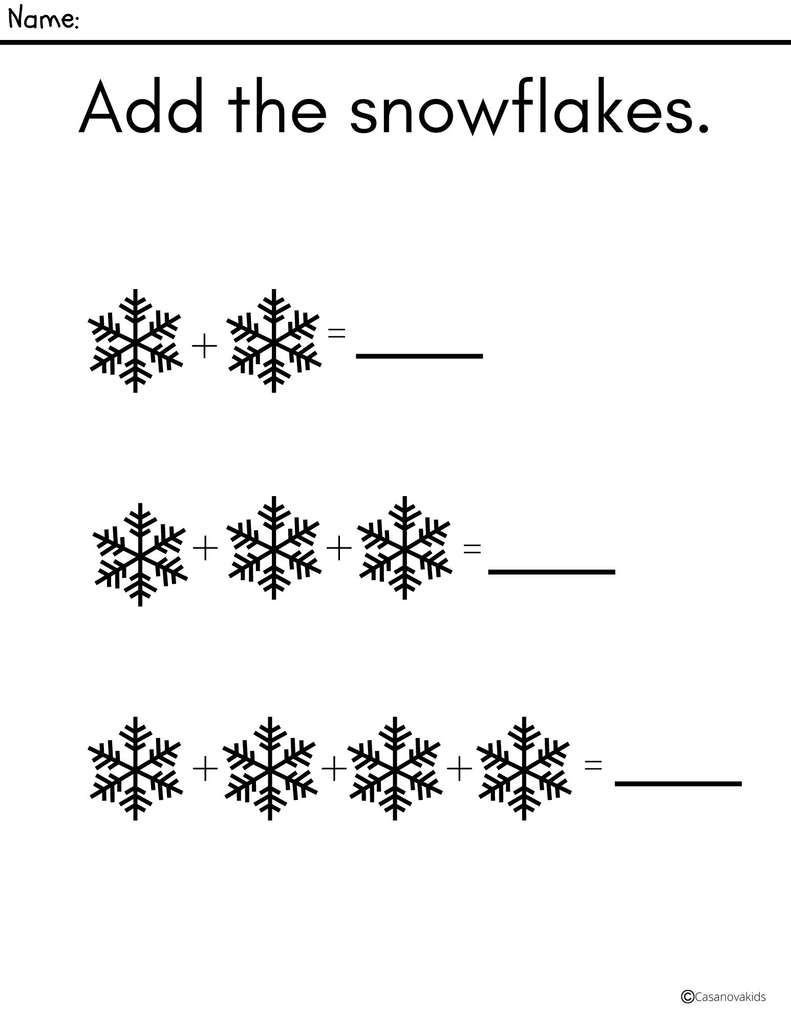 4 Page Printable Snowflake Activity Packet - Etsy