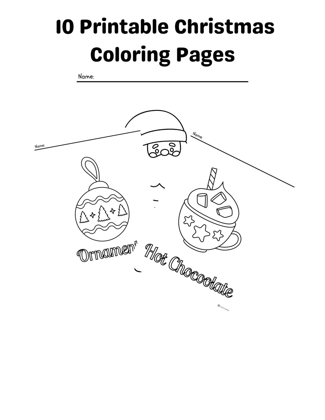 10 Printable Christmas Coloring Pages - Etsy