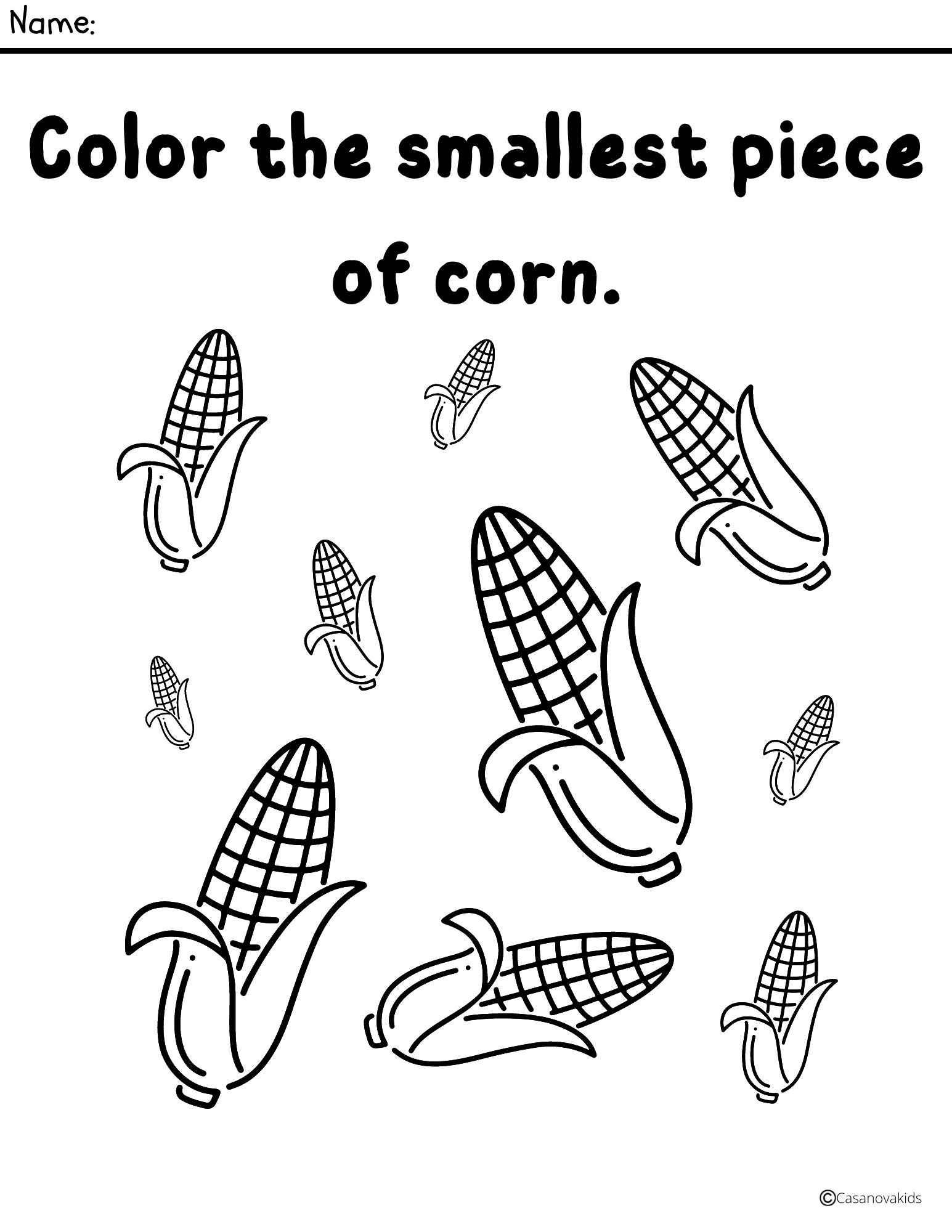 3 Printable Fall Corn Activity Pages - Etsy