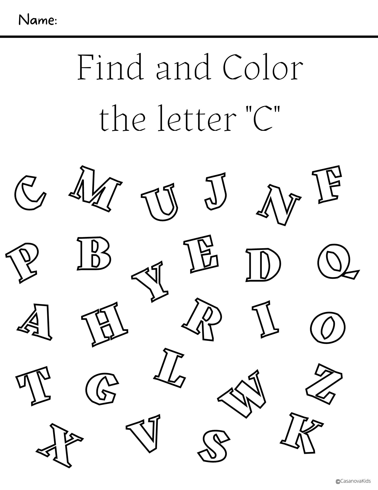 Printable Letter Search Coloring Pages Letters A-Z - Etsy