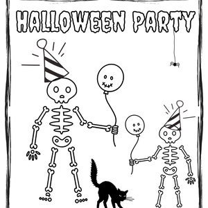Printable Halloween Coloring Pages 8-count - Etsy