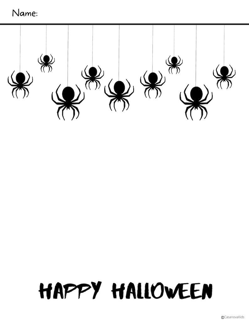 Printable Color & Draw Halloween Pages 4-count - Etsy