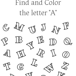 Printable Letter Search Coloring Pages Letters A-Z - Etsy