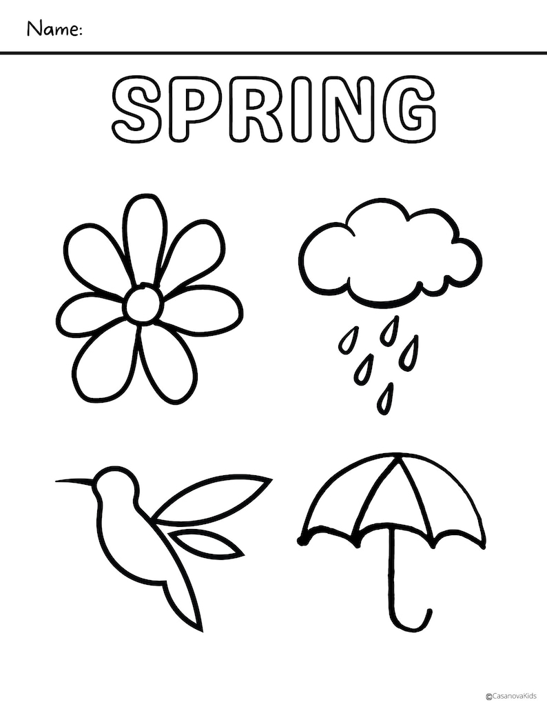 Four Seasons Kids Printable Coloring Pages - Etsy