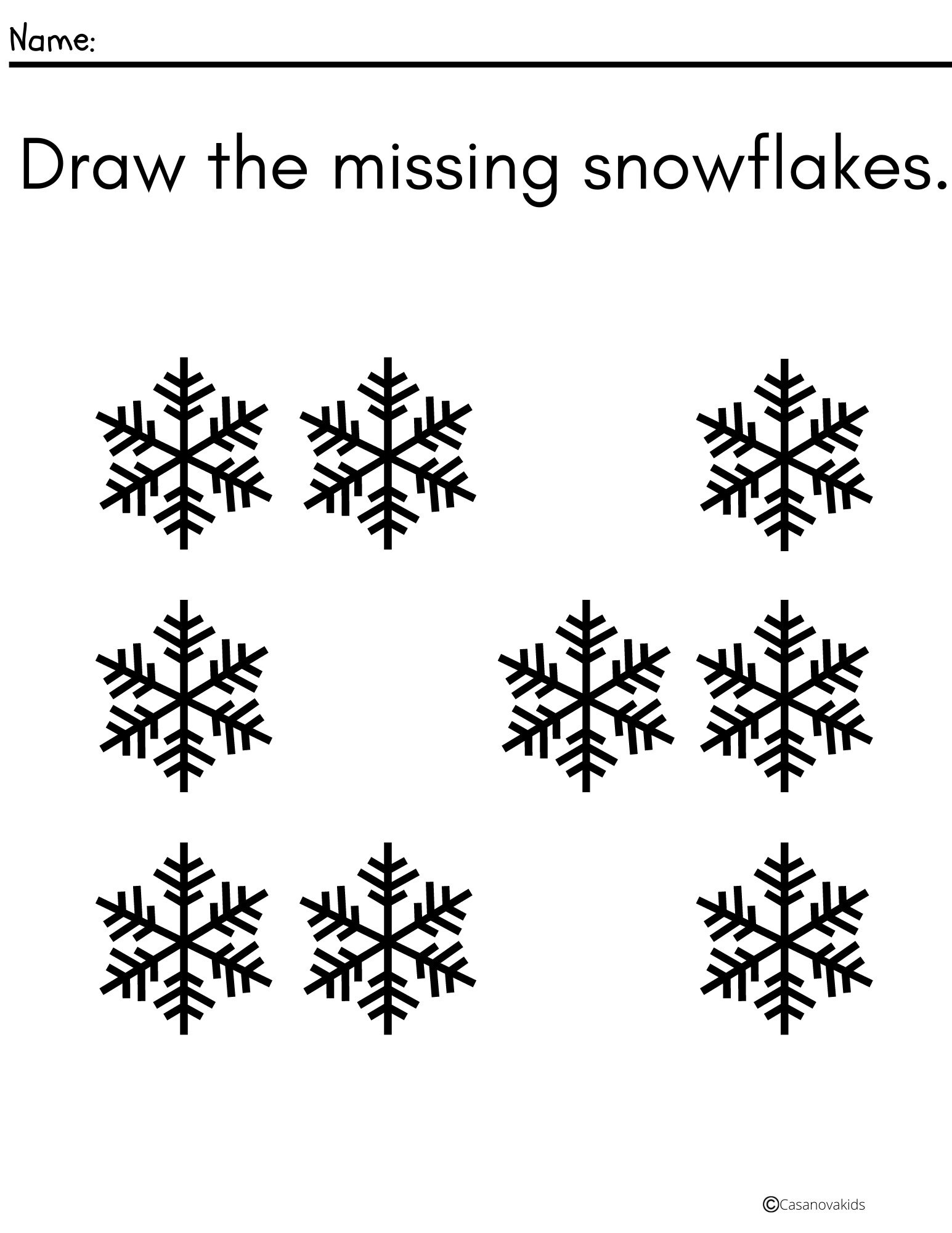 4 Page Printable Snowflake Activity Packet - Etsy