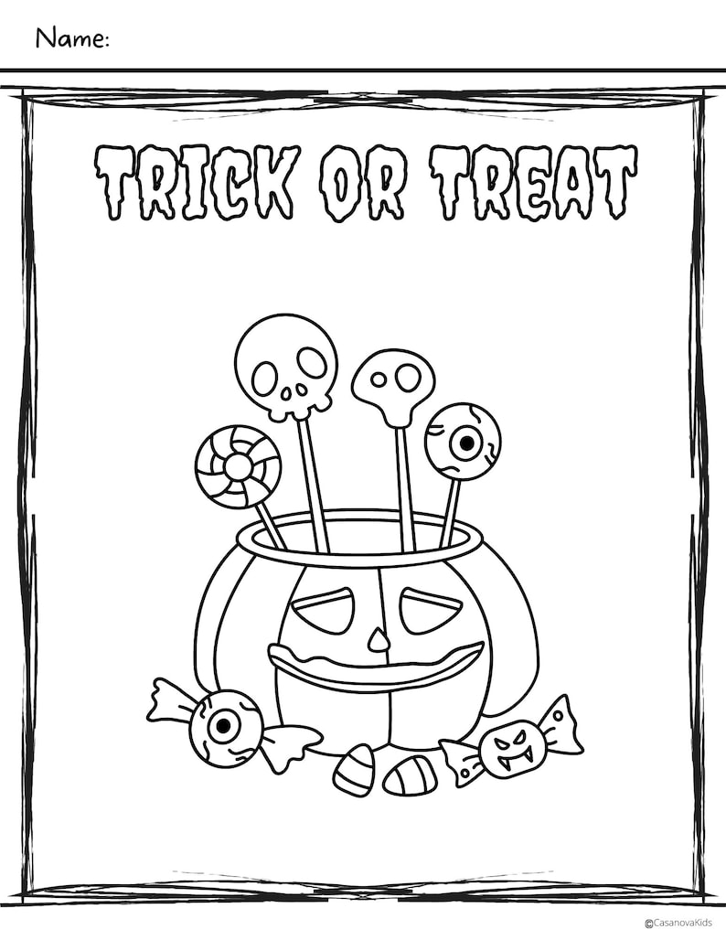 Printable Halloween Coloring Pages 8-count - Etsy