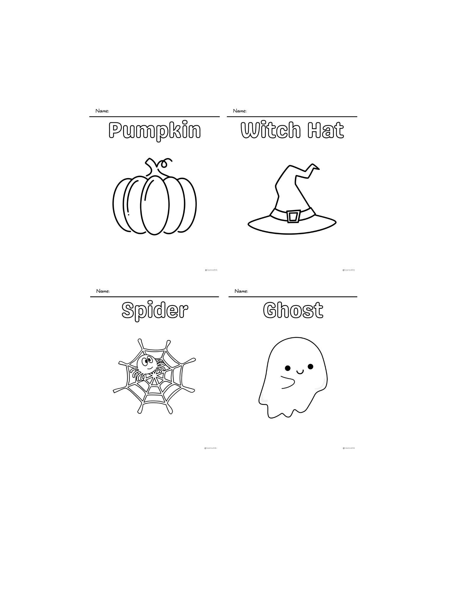 Happy Halloween Little Kids Printable Coloring Pages - Etsy