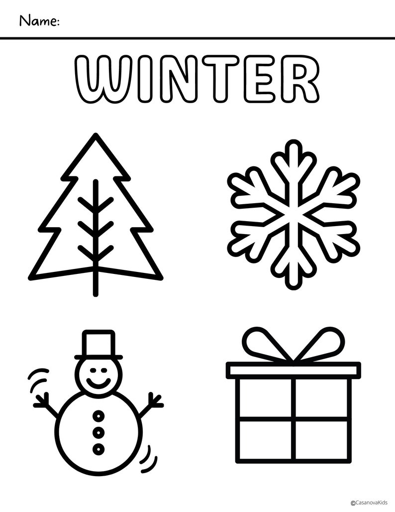 Four Seasons Kids Printable Coloring Pages - Etsy
