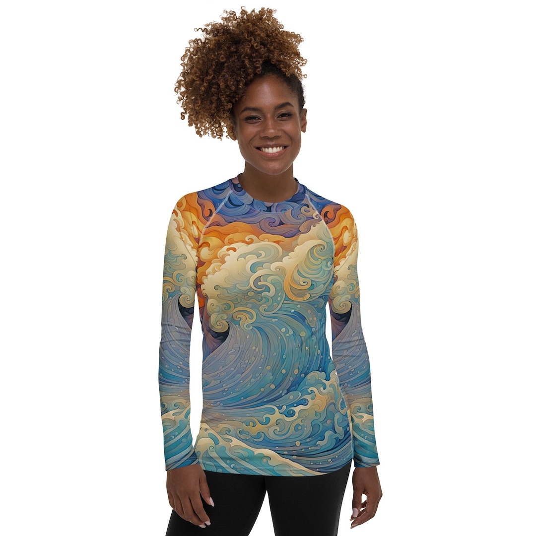 Ocean Sunset Rash Guard: Women's SPF 50 Surf Shirt - Etsy