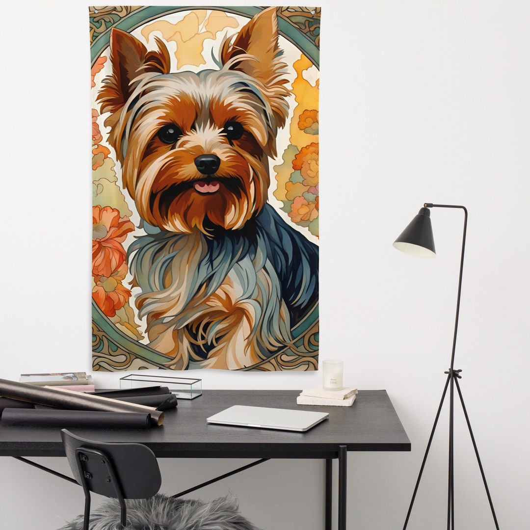 Yorkie Flag Yorkie Wall Hanging Yorkie Gift Yorkshire Terrier Banner ...