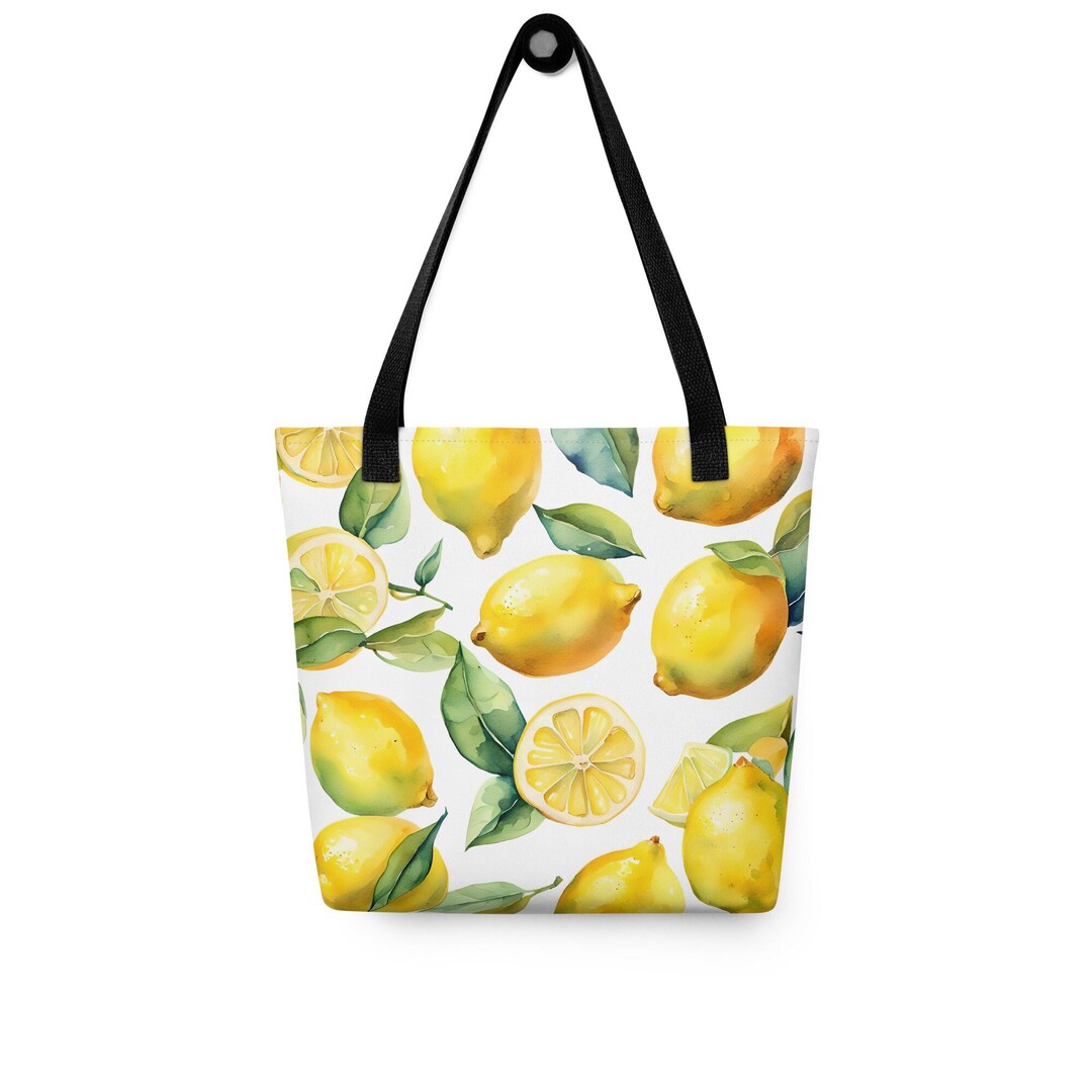 Watercolor Lemons Tote Bag | Lemon | Painted | Cottagecore | Garden ...