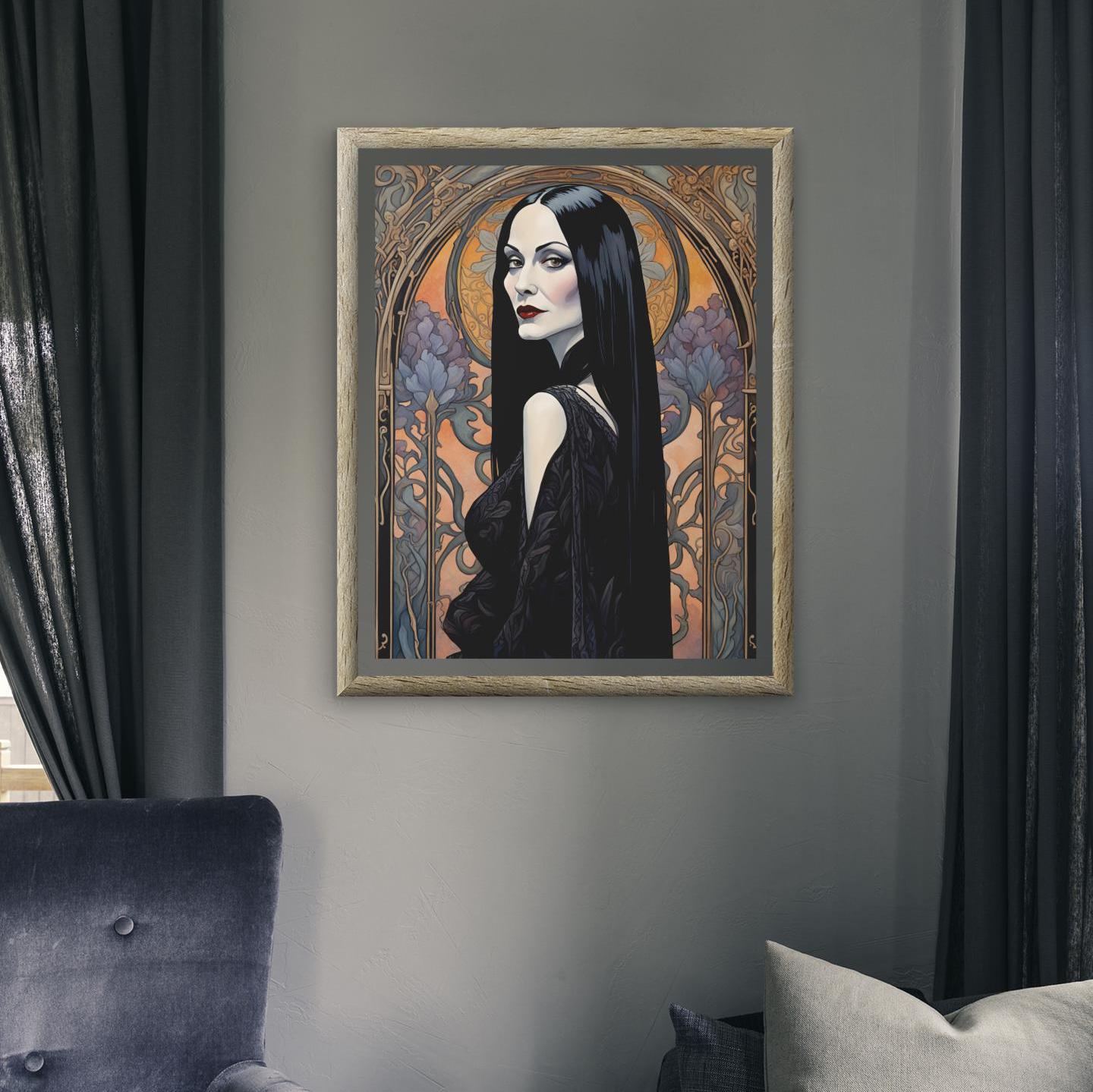 Morticia Addams Giclee | Fine Art Print | Classic TV | Portrait ...