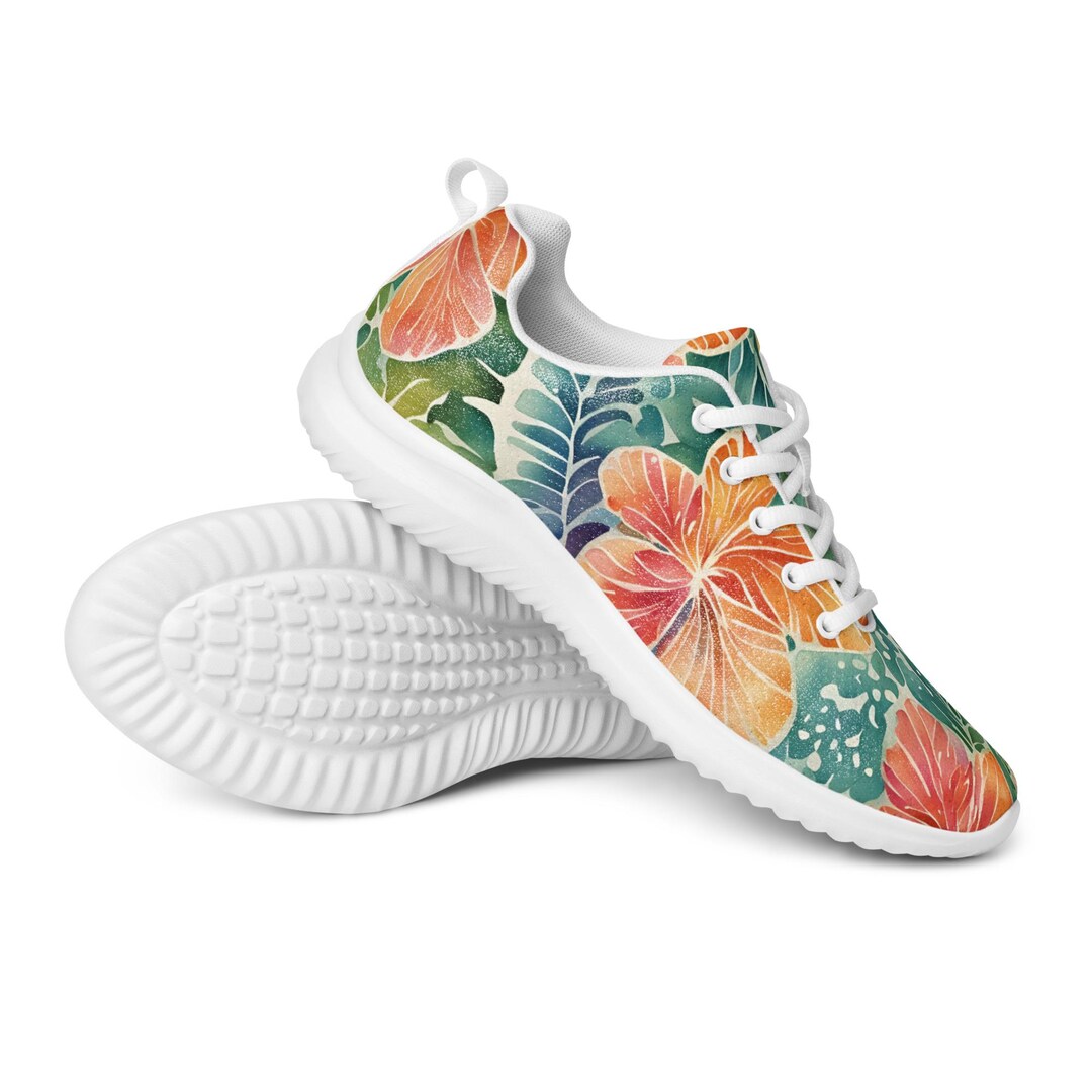 Women's Watercolor Batik Hawaiian Sneakers | Athleisure | Casual Shoes ...
