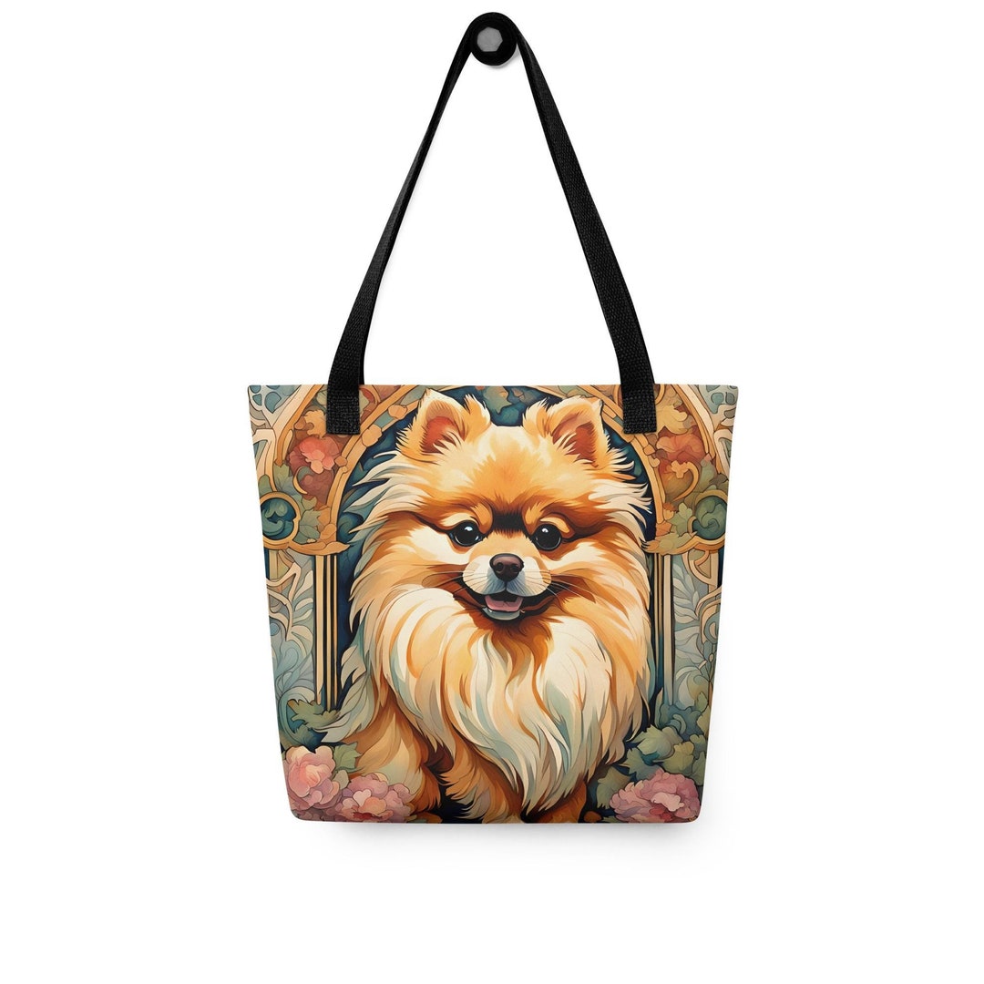 Pomeranian Tote Bag | Pom Dog Portrait | Original Art | Art Nouveau ...