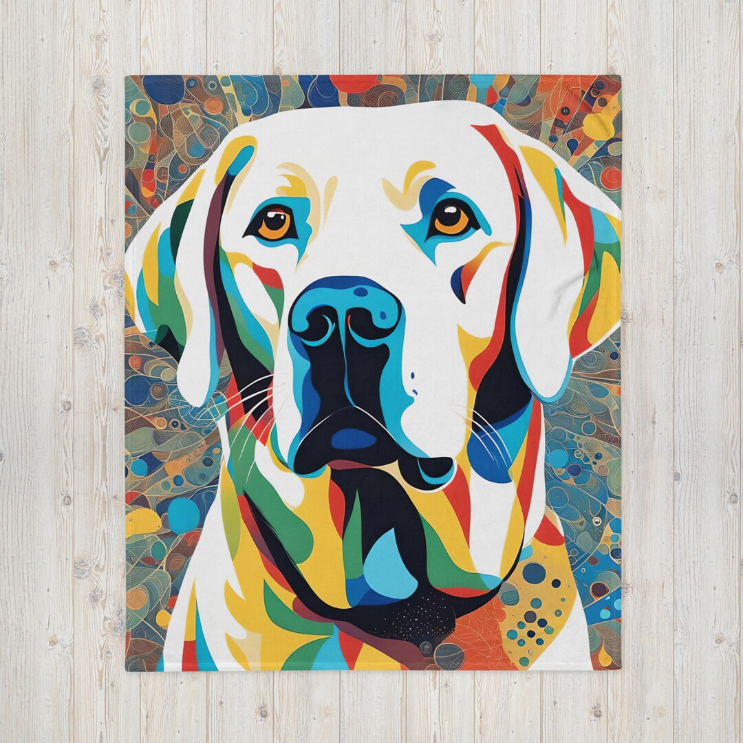 White Lab Throw Blanket | Blonde Labrador Retriever | Dog Gift ...