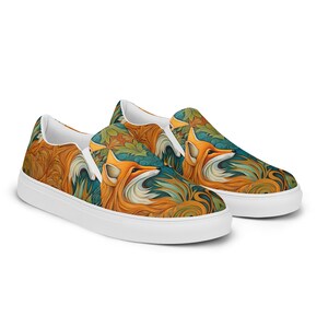 Fox Art Women’s Slip-on Canvas Shoes | Cottagecore | Forestcore ...