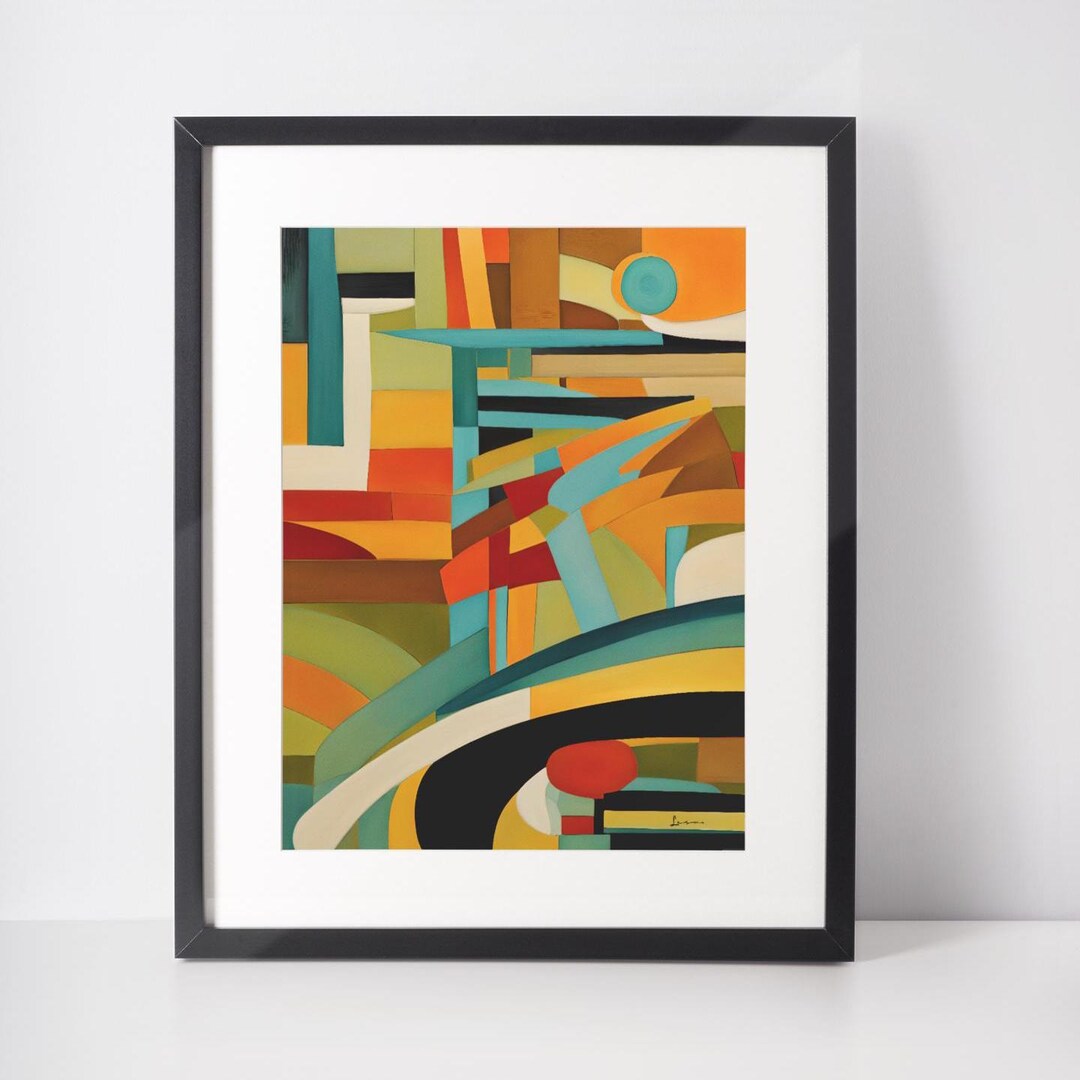Abstract Art Print: Mid-century Modern Giclee, Color Blocking - Etsy