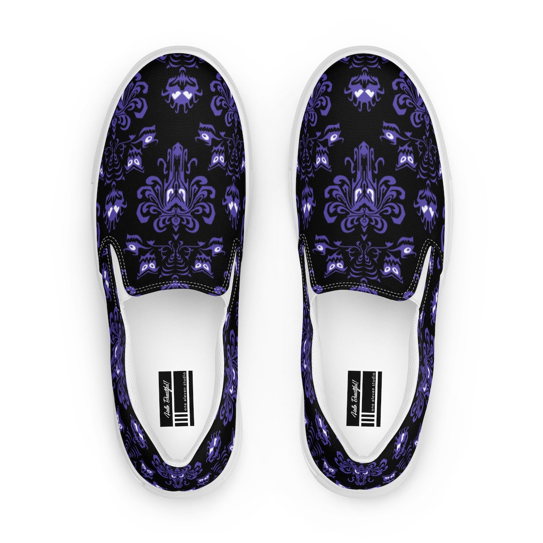 Haunted Mansion Womens Canvas Flats | Wallpaper Pattern | Shoe | Slip ...