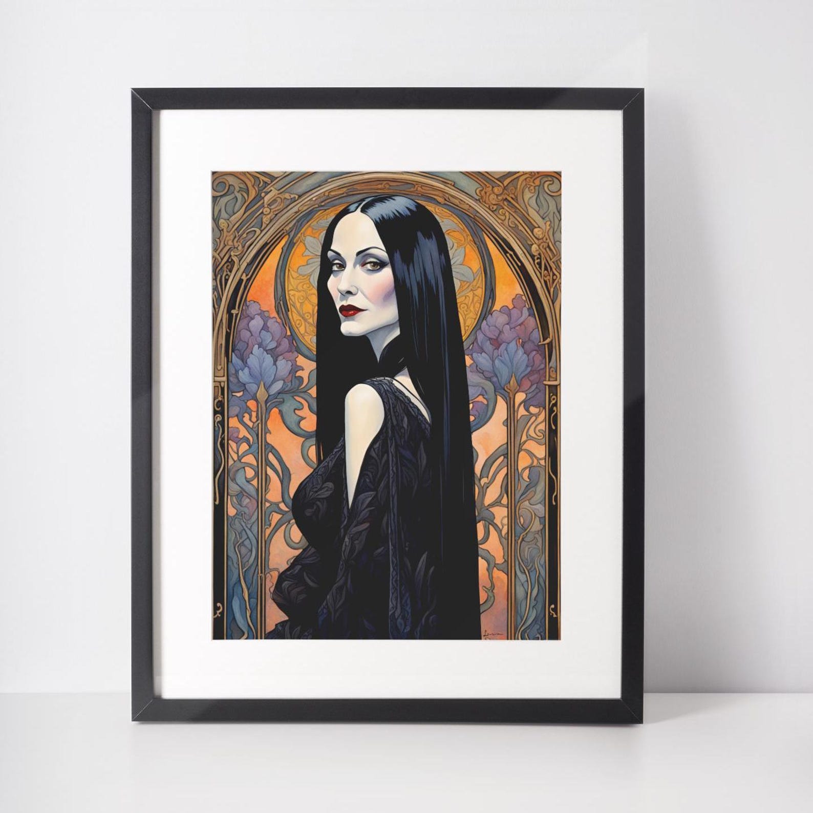 Morticia Addams Giclee | Fine Art Print | Classic TV | Portrait ...