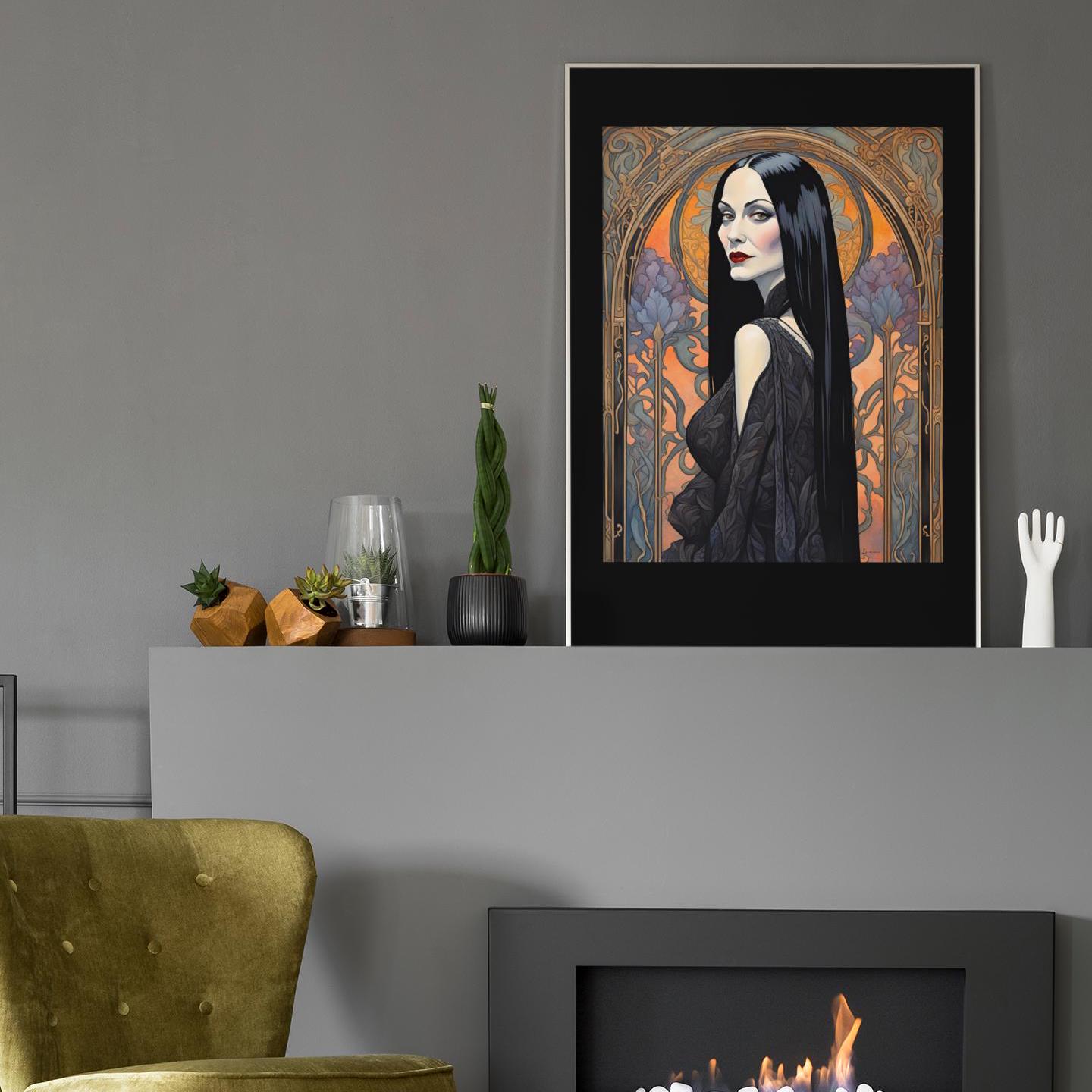 Morticia Addams Giclee | Fine Art Print | Classic TV | Portrait ...