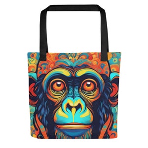 Monkey Art Tote Bag | Chimpanzee | Ape | Pet Gift | Original Art ...