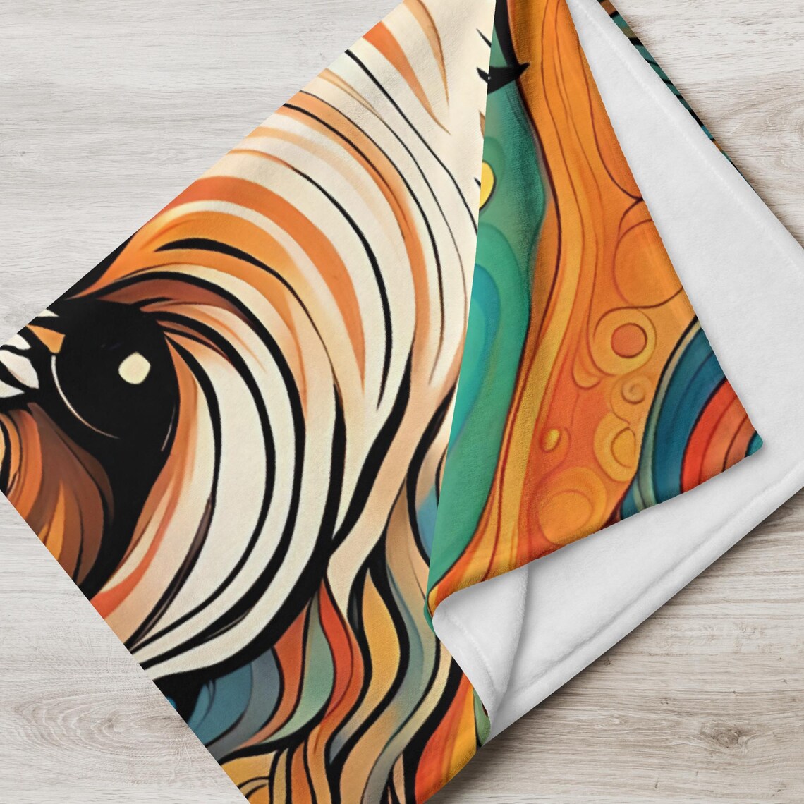 Labradoodle Throw Blanket | Dog Gift | Original Art | Groovy | Hippie ...