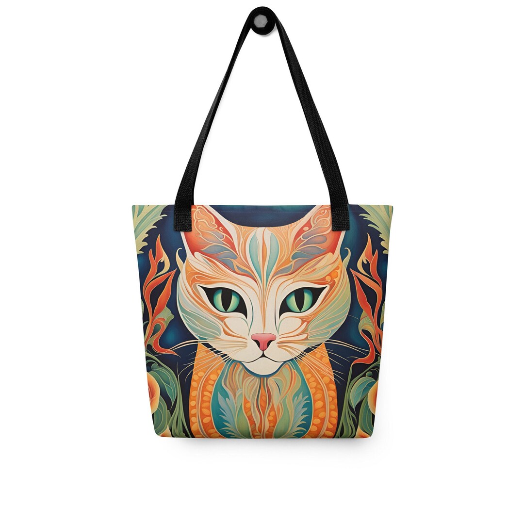 Cat Art Tote Bag | Colorful | Cat Art | Carryall | 111 Studio ...