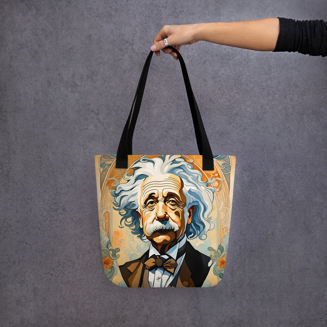 Einstein Tote Bag Albert Einstein Carryall Science Gift Original Art ...