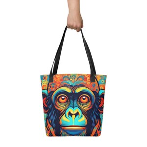 Monkey Art Tote Bag | Chimpanzee | Ape | Pet Gift | Original Art ...
