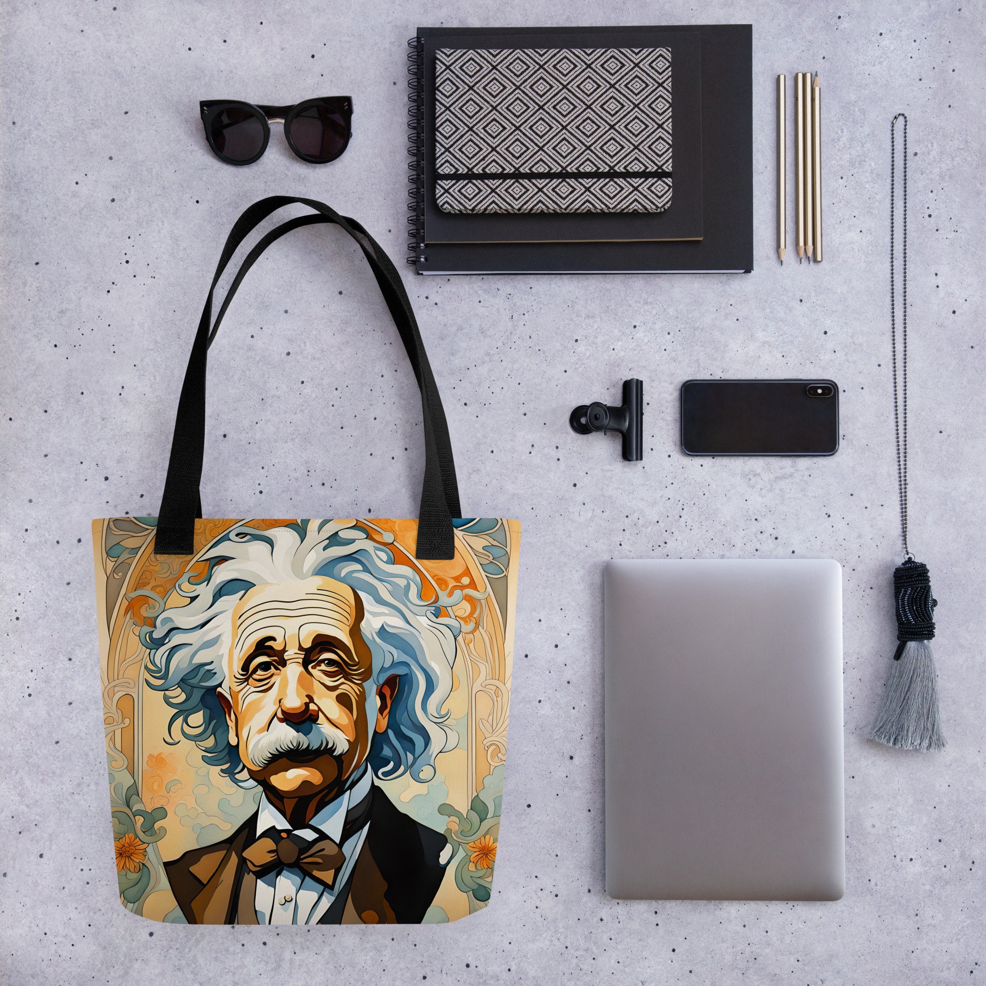 Einstein Tote Bag Albert Einstein Carryall Science Gift Original Art ...