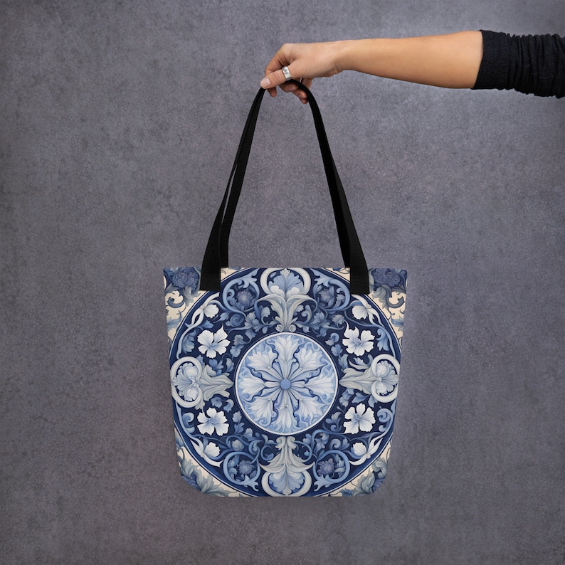 Blue Delft Tote Bag | Carryall | Flow Blue | Delftware | Chinoiserie ...