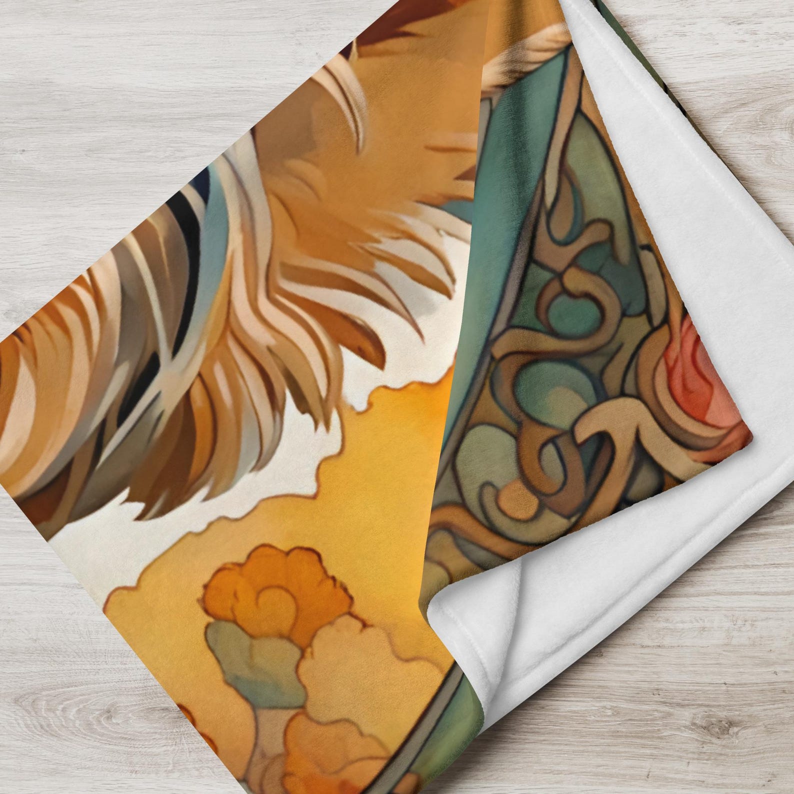 Yorkie Throw Blanket | Yorkshire Terrier | Original Art | Art Nouveau ...