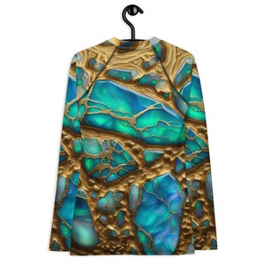 Turquoise Opal Stone Women's Rash Guard | Ladies Athletic Shirt | Yoga ...